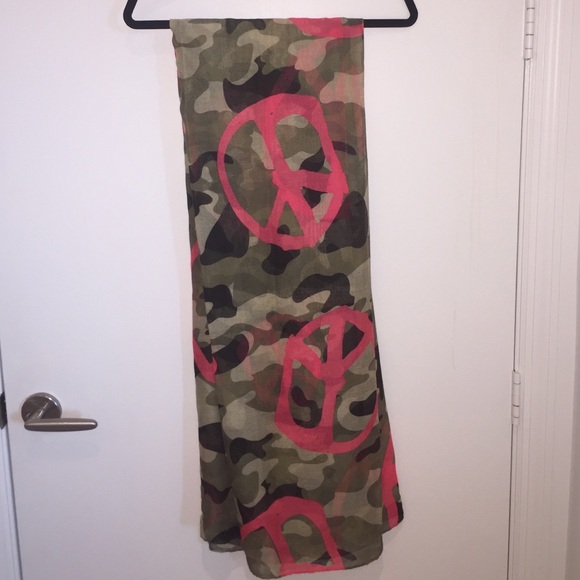 Accessories | Camouflage Peace Sign Scarf | Poshmark